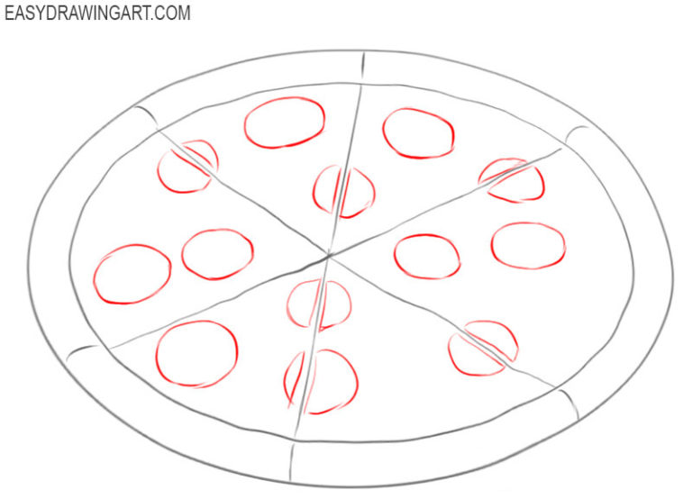 How to Draw a Pizza - Easy Drawing Art