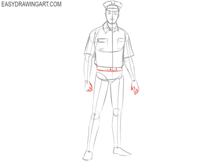 How to Draw a Police Officer - Easy Drawing Art
