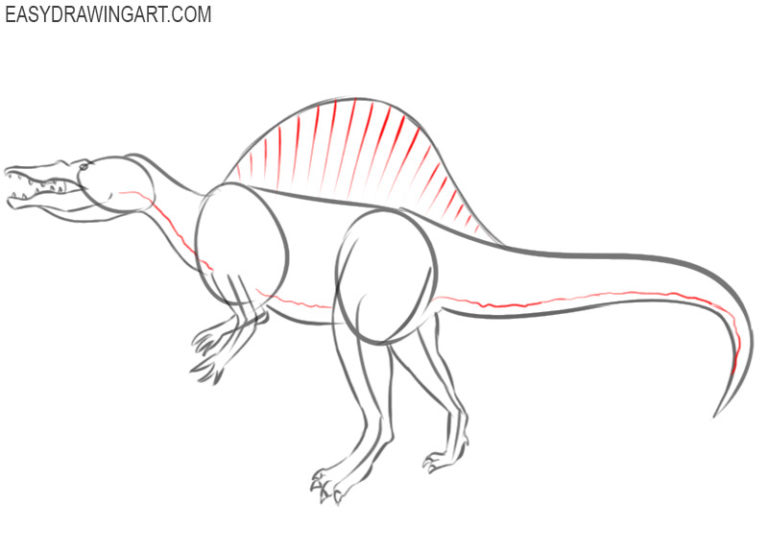 How to Draw a Spinosaurus - Easy Drawing Art