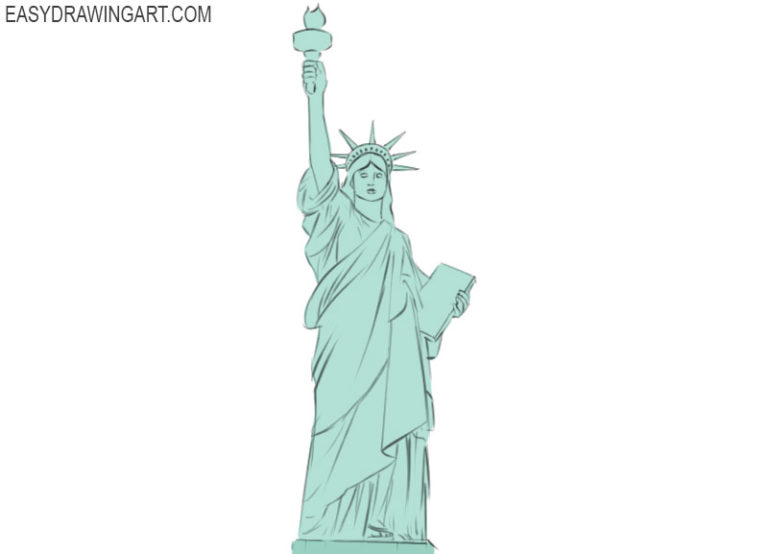 How to Draw the Statue of Liberty - Easy Drawing Art