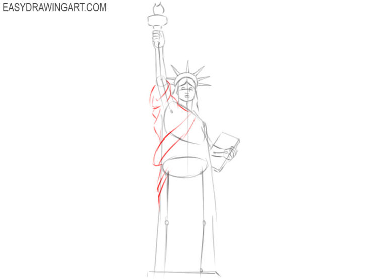 How to Draw the Statue of Liberty - Easy Drawing Art