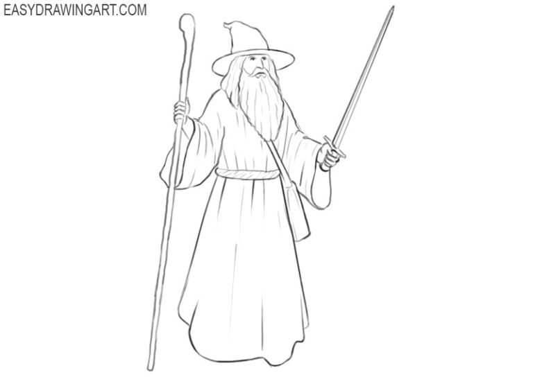 How to Draw a Wizard - Easy Drawing Art