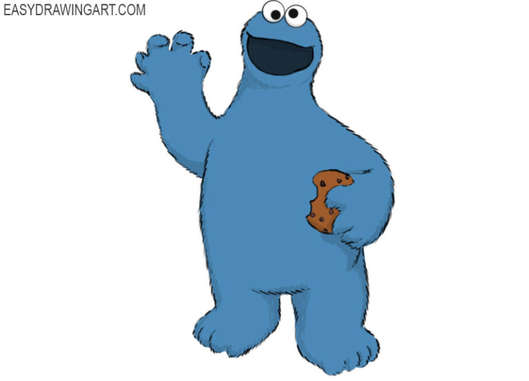 How to Draw Cookie Monster - Easy Drawing Art