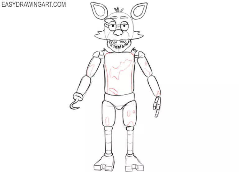 How to Draw Foxy - Easy Drawing Art