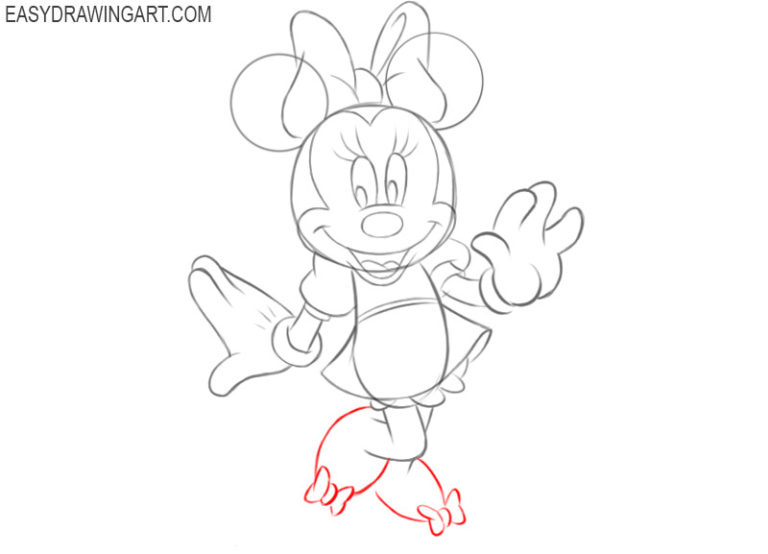 How to Draw Minnie Mouse - Easy Drawing Art