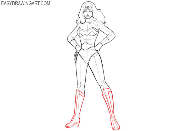 How to Draw Wonder Woman - Easy Drawing Art