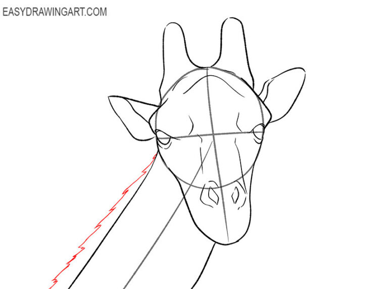 How to Draw a Giraffe Head - Easy Drawing Art