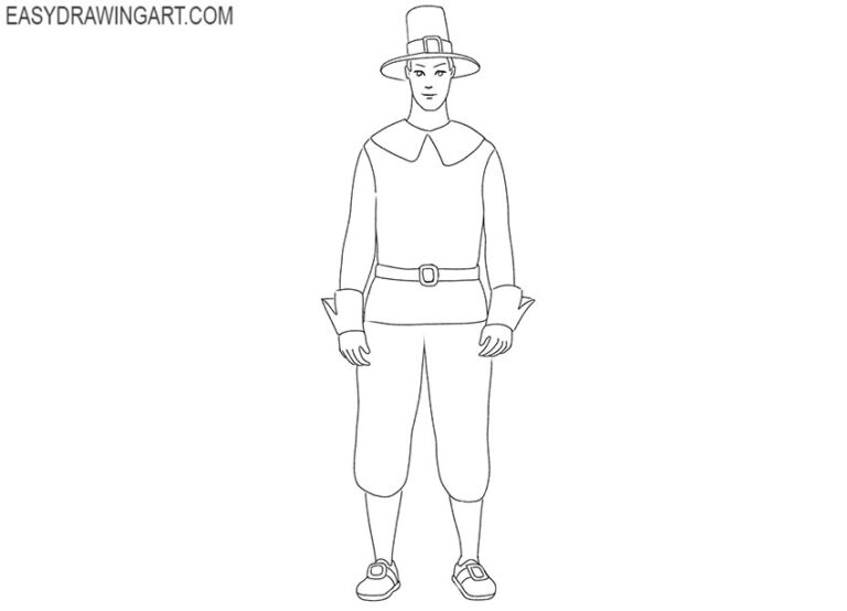 How to Draw a Pilgrim - Easy Drawing Art