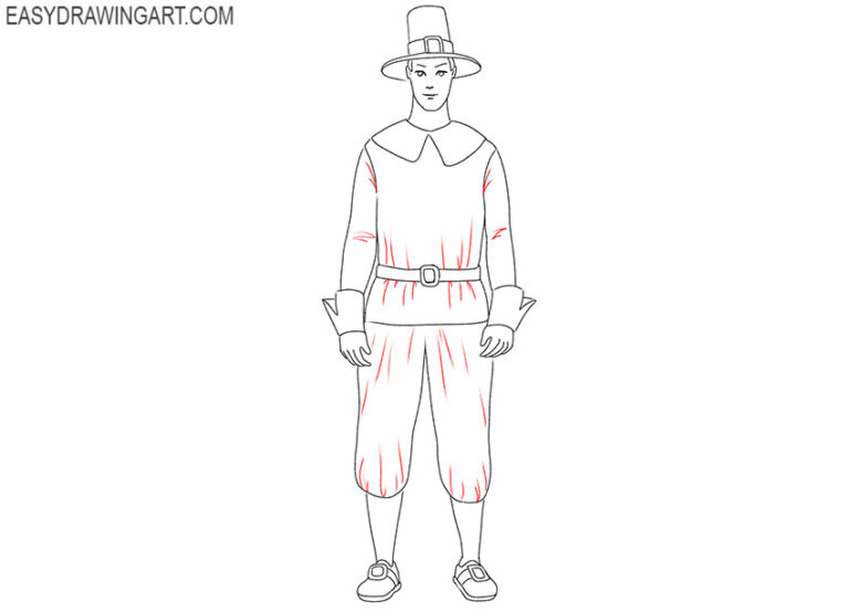 How to Draw a Pilgrim - Easy Drawing Art