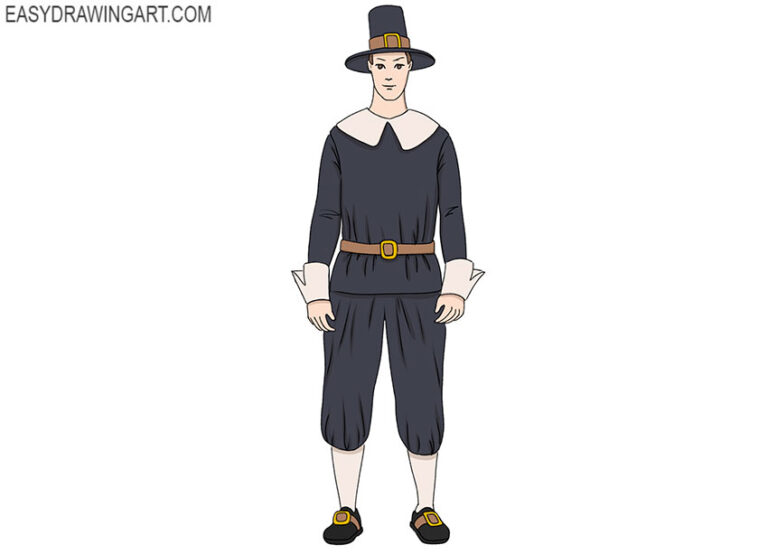 How to Draw a Pilgrim - Easy Drawing Art