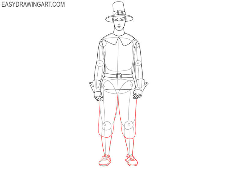 How to Draw a Pilgrim - Easy Drawing Art
