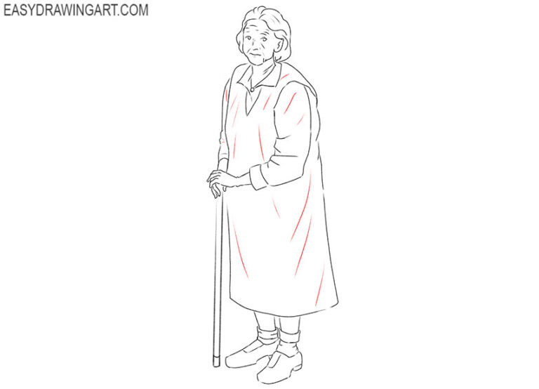 How to Draw an Old Lady - Easy Drawing Art