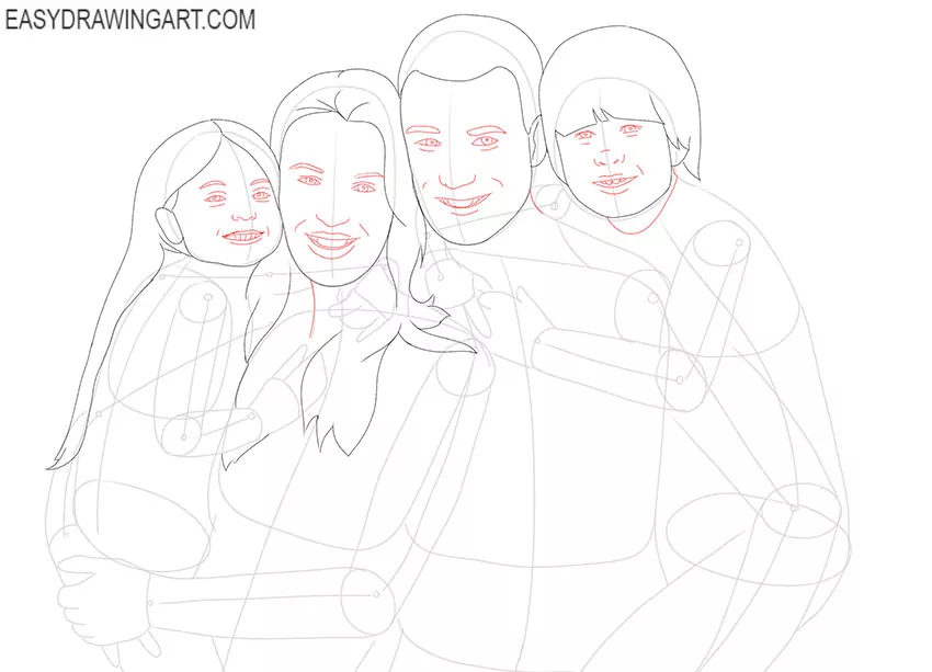 How To Draw A Family Easy Drawing Art
