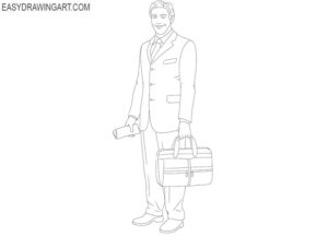 How to Draw a Banker - Easy Drawing Art