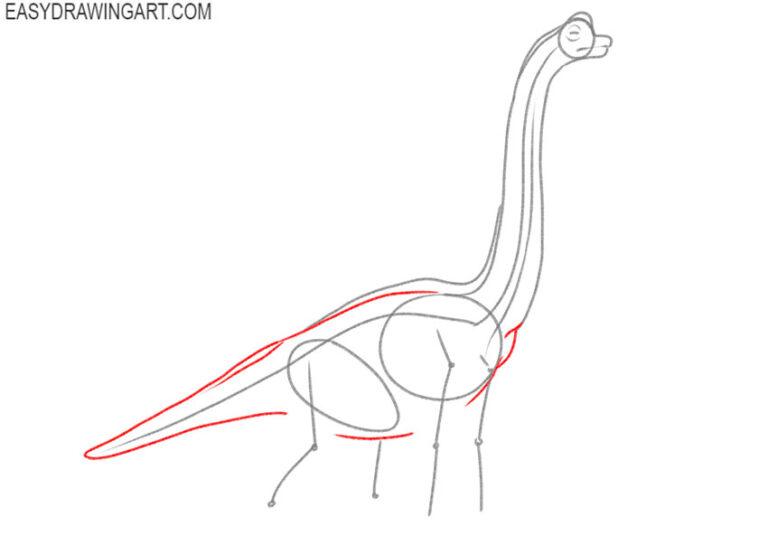 How to Draw a Brachiosaurus - Easy Drawing Art