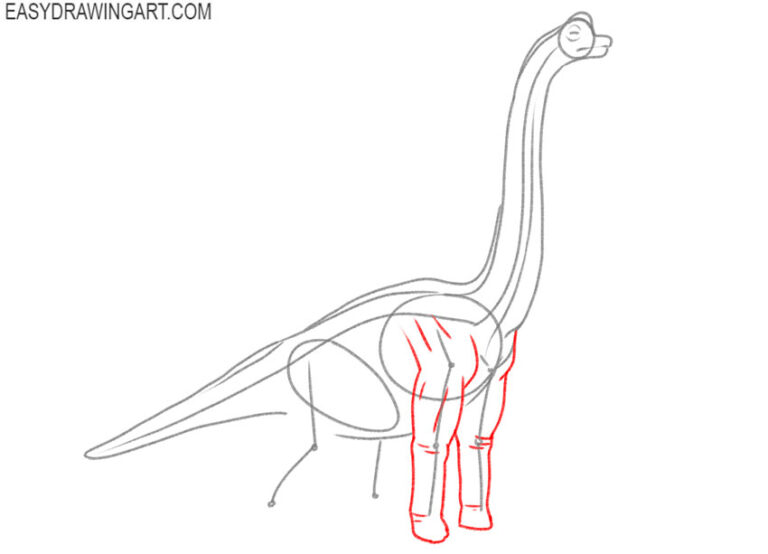 How to Draw a Brachiosaurus - Easy Drawing Art