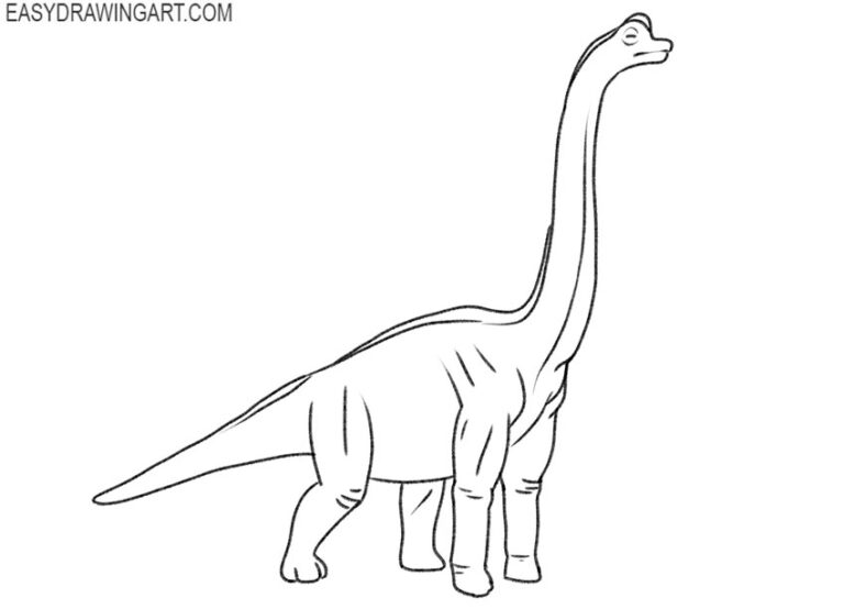 How to Draw a Brachiosaurus - Easy Drawing Art