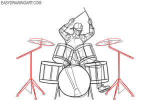 How to Draw a Drummer - Easy Drawing Art