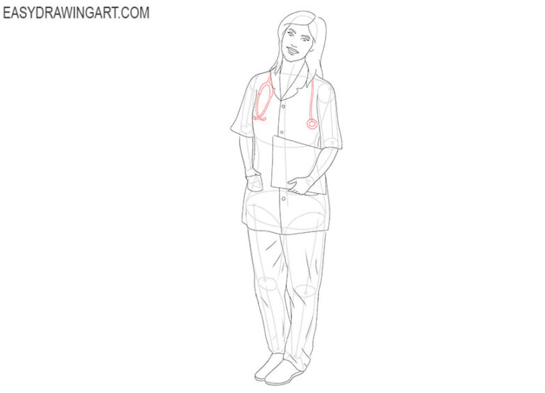 How to Draw a Nurse - Easy Drawing Art