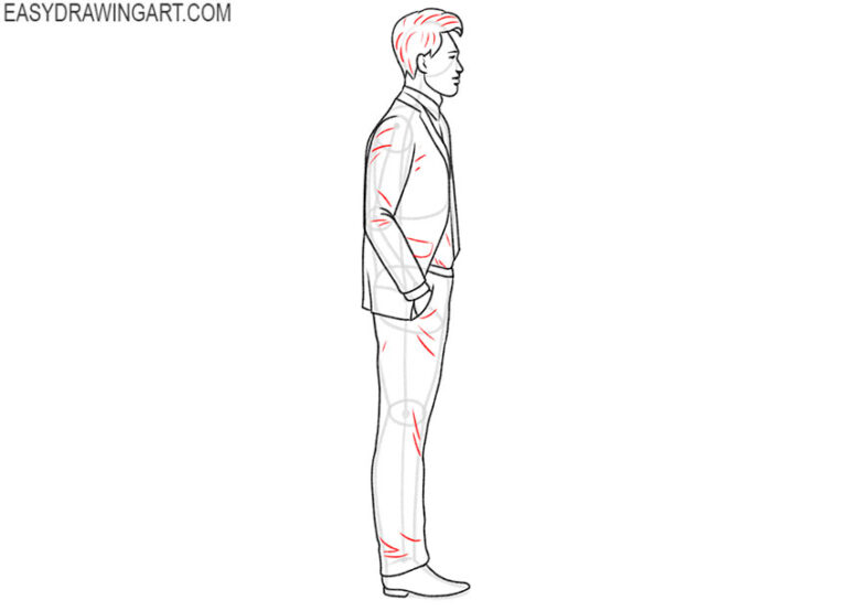 How to Draw a Person from the Side - Easy Drawing Art