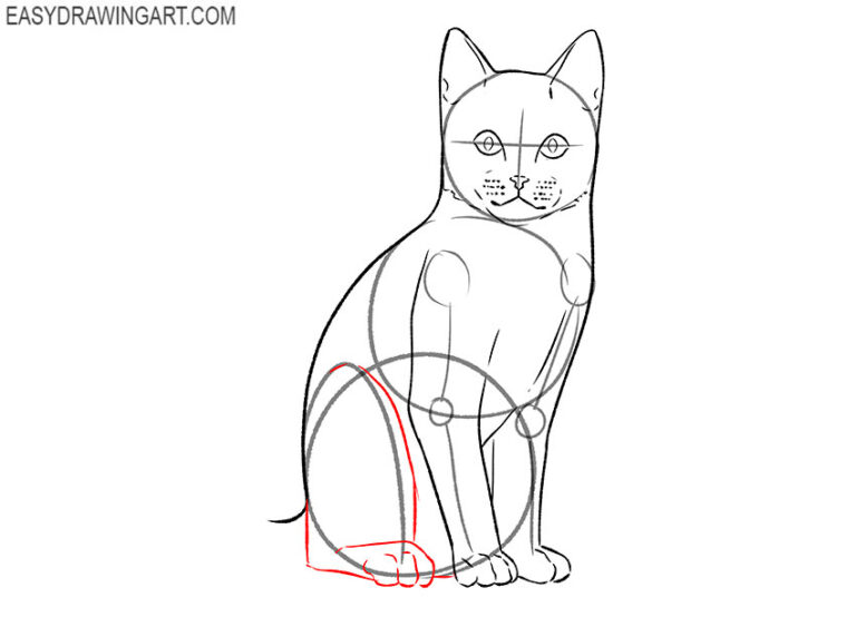 How to Draw a Sitting Cat - Easy Drawing Art