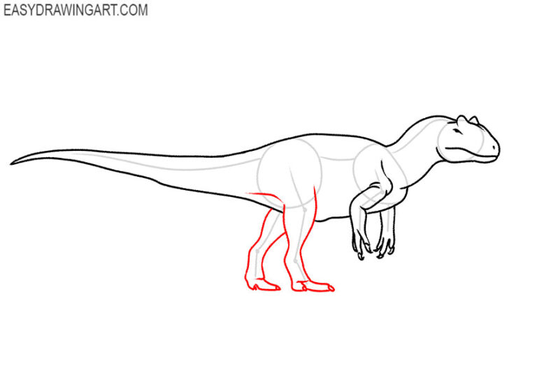 How to Draw an Allosaurus - Easy Drawing Art