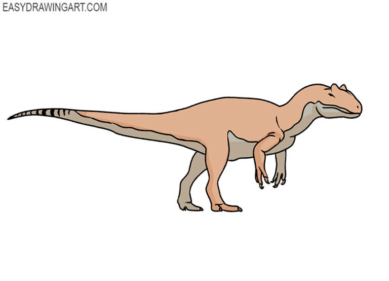 How to Draw an Allosaurus - Easy Drawing Art