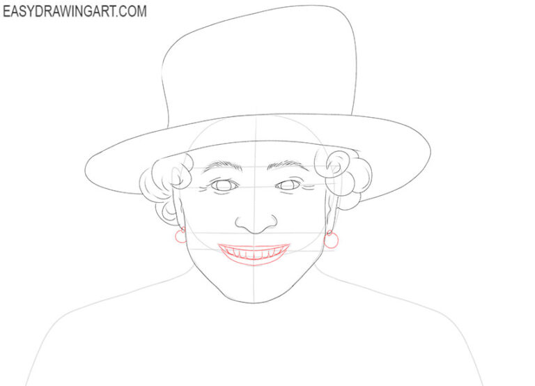 How to Draw Queen Elizabeth - Easy Drawing Art