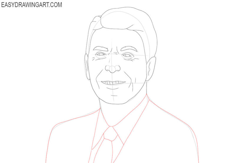 How to Draw Ronald Reagan - Easy Drawing Art