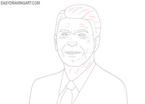 How to Draw Ronald Reagan - Easy Drawing Art