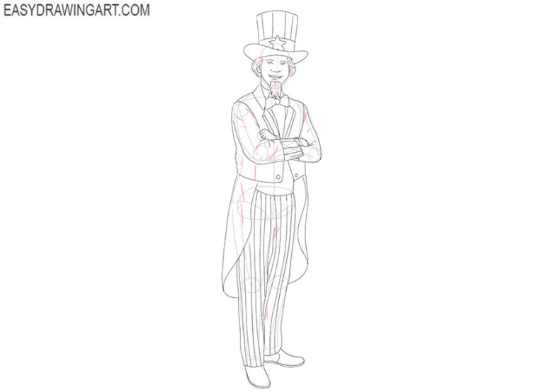 How to Draw Uncle Sam - Easy Drawing Art
