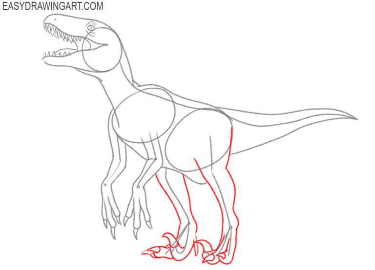 How to Draw a Raptor - Easy Drawing Art