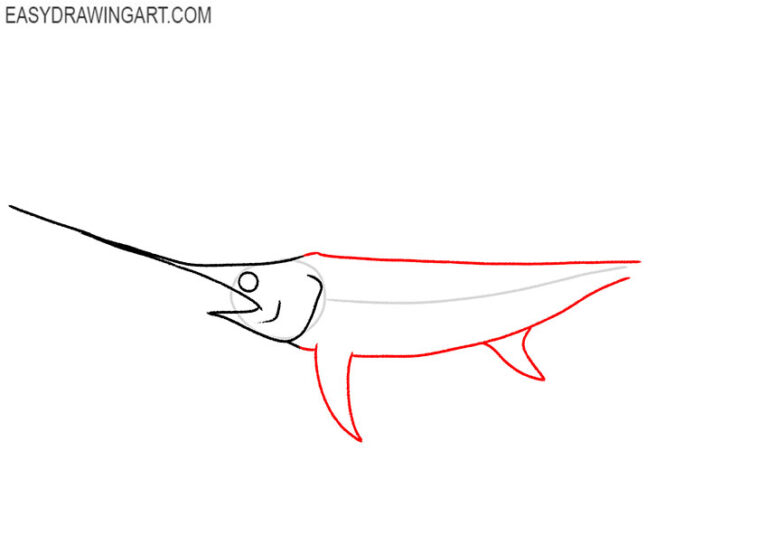 How to Draw a Swordfish - Easy Drawing Art