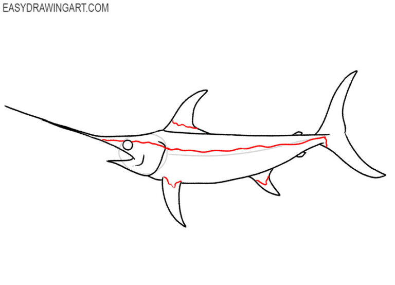 How to Draw a Swordfish - Easy Drawing Art