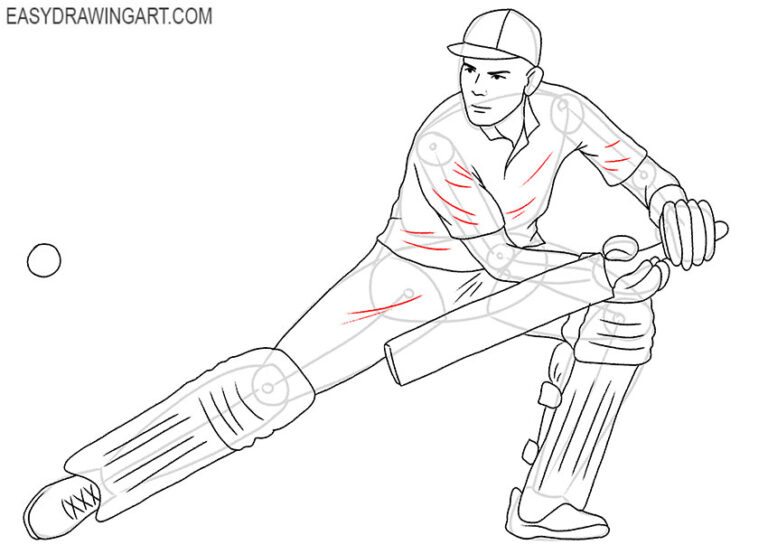 How to Draw a Cricketer - Easy Drawing Art