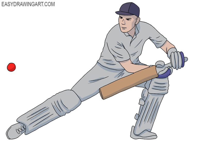 How to Draw a Cricketer - Easy Drawing Art