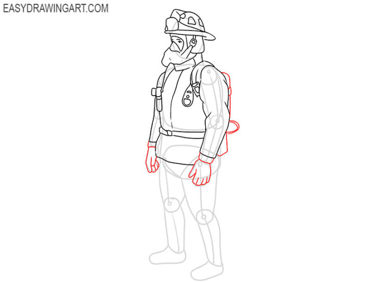 How to Draw a Firefighter - Easy Drawing Art