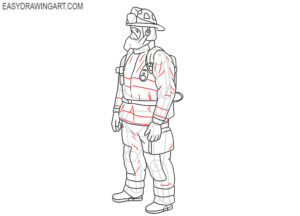 How to Draw a Firefighter - Easy Drawing Art