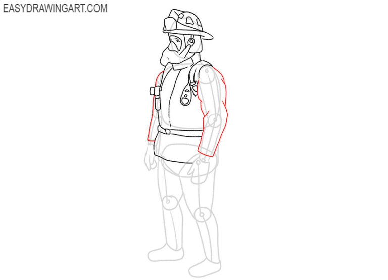 How to Draw a Firefighter - Easy Drawing Art