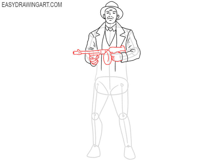 How to Draw a Gangster - Easy Drawing Art