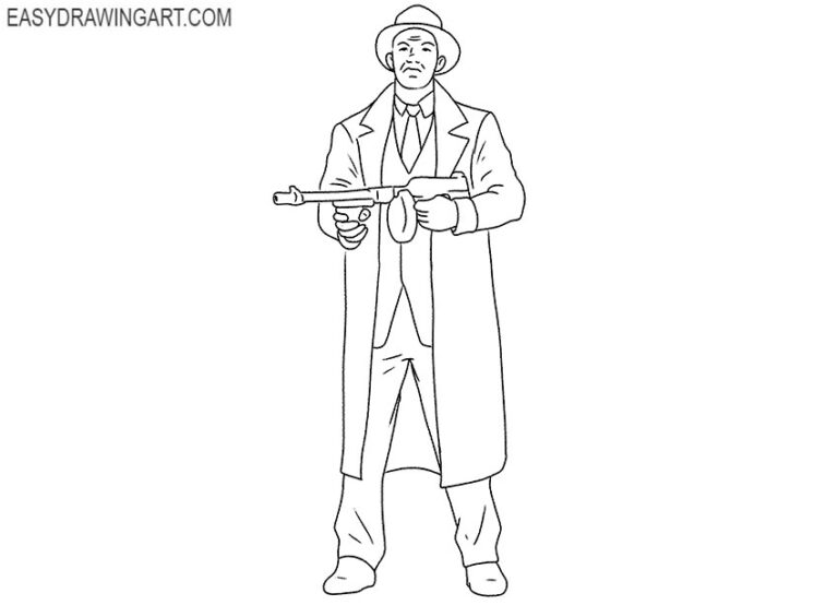 How to Draw a Gangster - Easy Drawing Art