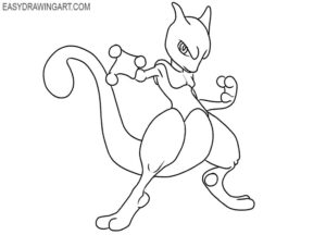 How to Draw Mewtwo - Easy Drawing Art