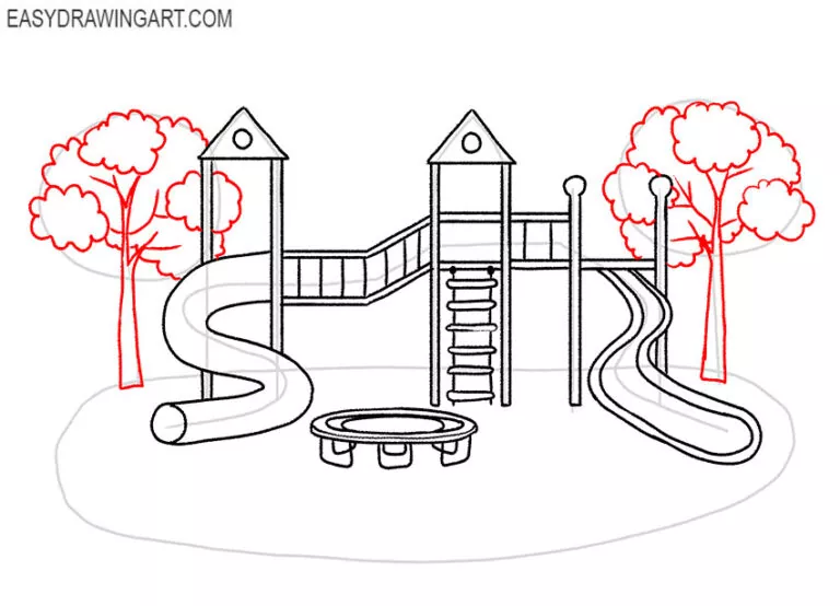 How to Draw a Playground - Easy Drawing Art