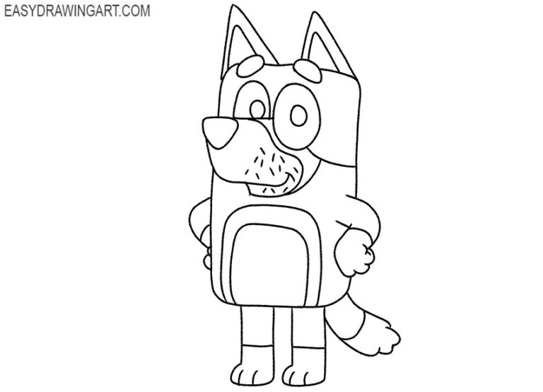 How to Draw Bluey - Easy Drawing Art