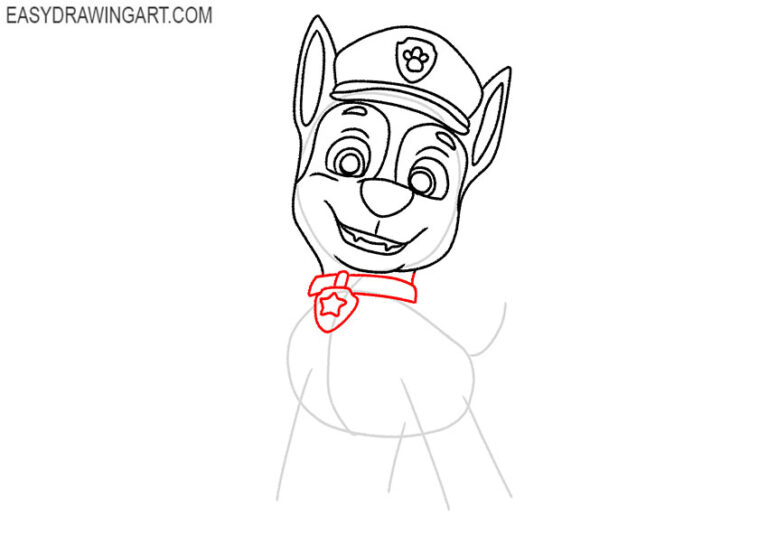 How to Draw Chase from PAW Patrol - Easy Drawing Art