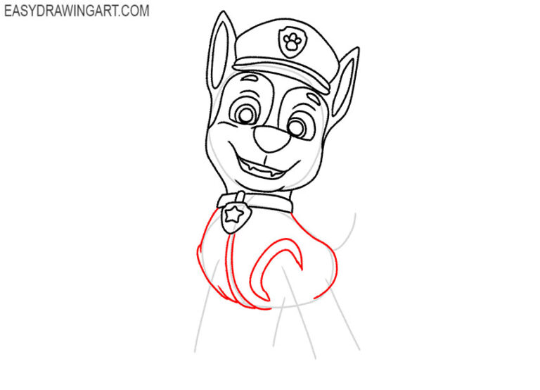 How to Draw Chase from PAW Patrol - Easy Drawing Art