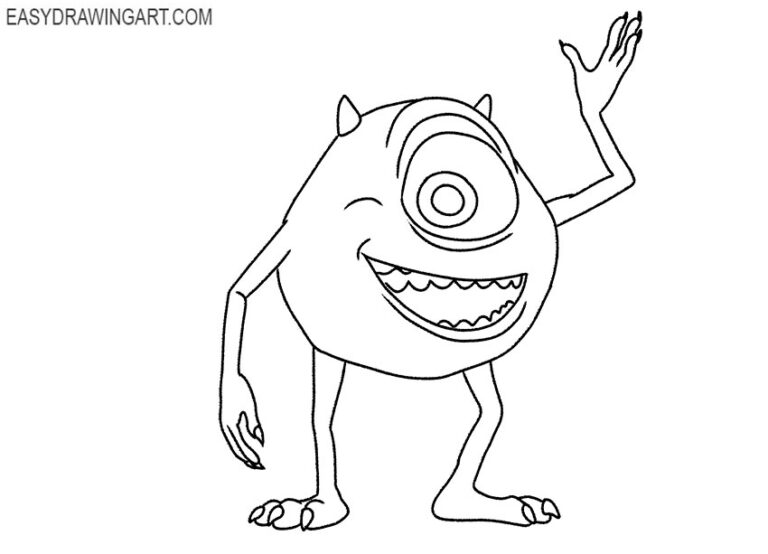 How to Draw Mike Wazowski - Easy Drawing Art