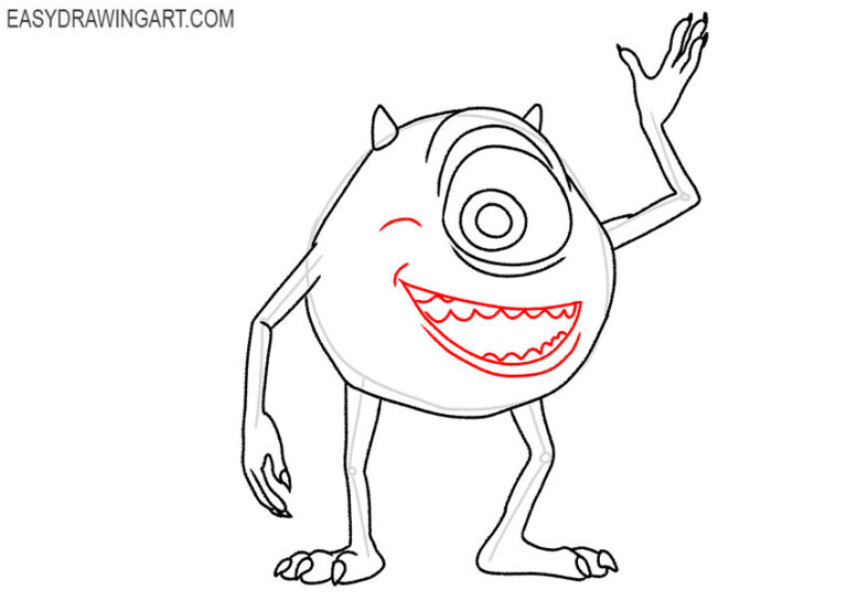 How to Draw Mike Wazowski - Easy Drawing Art