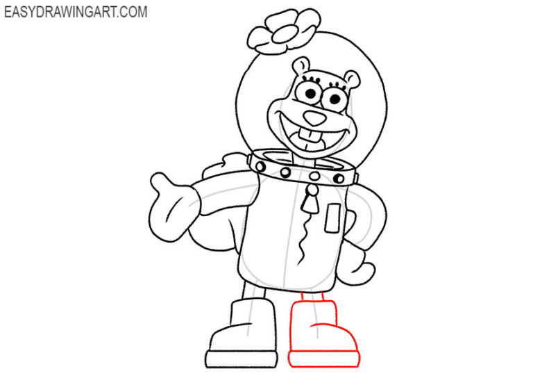 How to Draw Sandy Cheeks - Easy Drawing Art