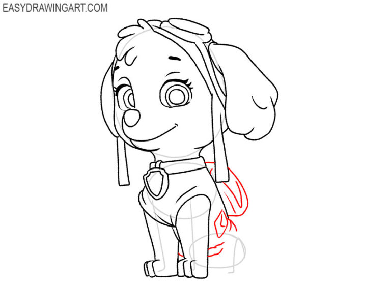 How to Draw Skye from PAW Patrol - Easy Drawing Art